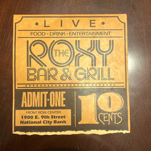 Roxy | Other | The Roxy Bargrill Clevelandohcardboard Original Menuadvertisement Vintage | Poshmark